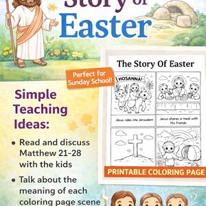 Christian Easter Coloring Pages | Sunday School Activity (PDF Printable ...