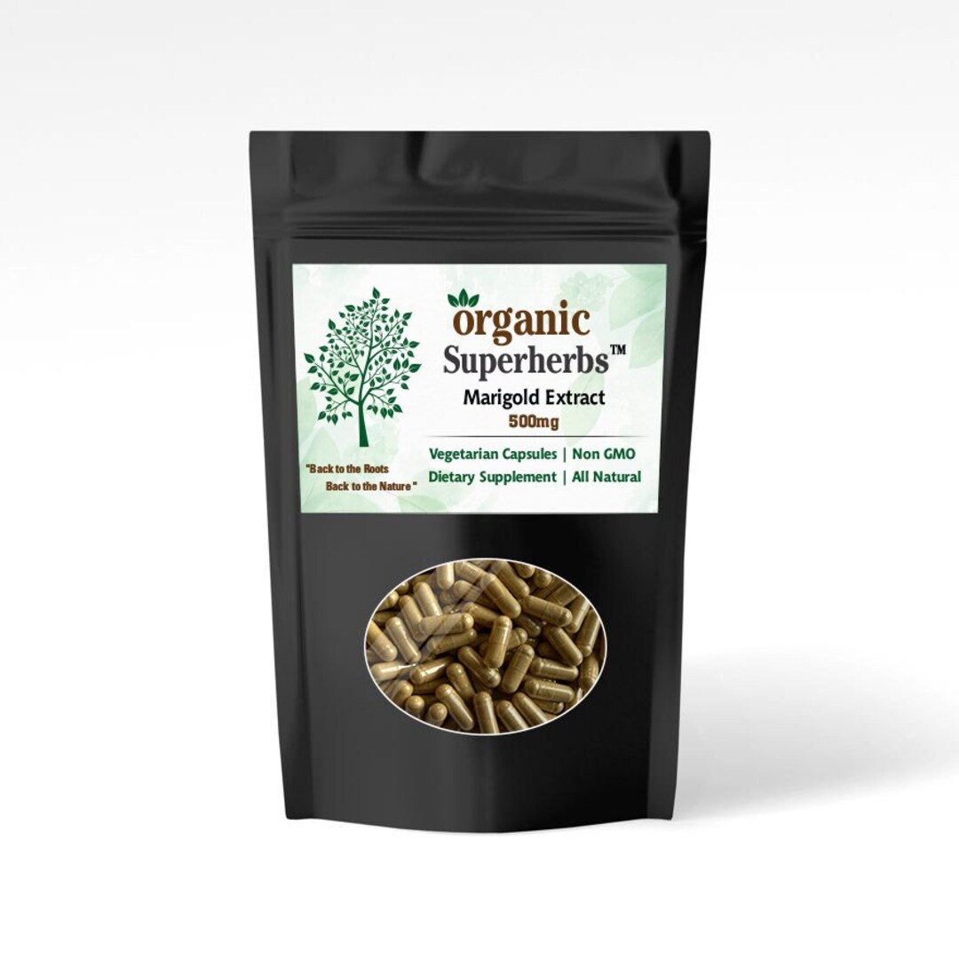 Marigold Complex Capsules 500mg High Potency Natural Supplement ...