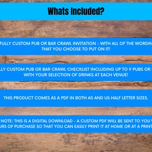 Custom Pub Crawl Invitations and Checklist for the Ultimate - Etsy