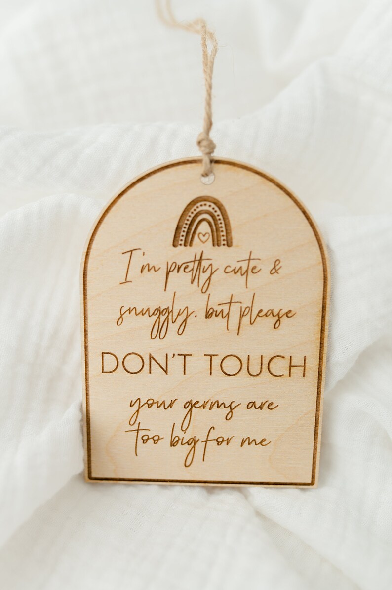 Baby Germ Sign Car Seat Hanger | Don't Touch Me Stroller Tag | Car Seat ...