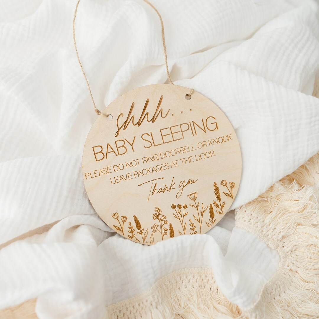 Baby Sleeping Sign Door Hanger | Front Door Sign for Doorbell | Don't ...