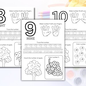 Numbers Tracing Worksheets Kindergarten Printable Worksheet Preschool ...
