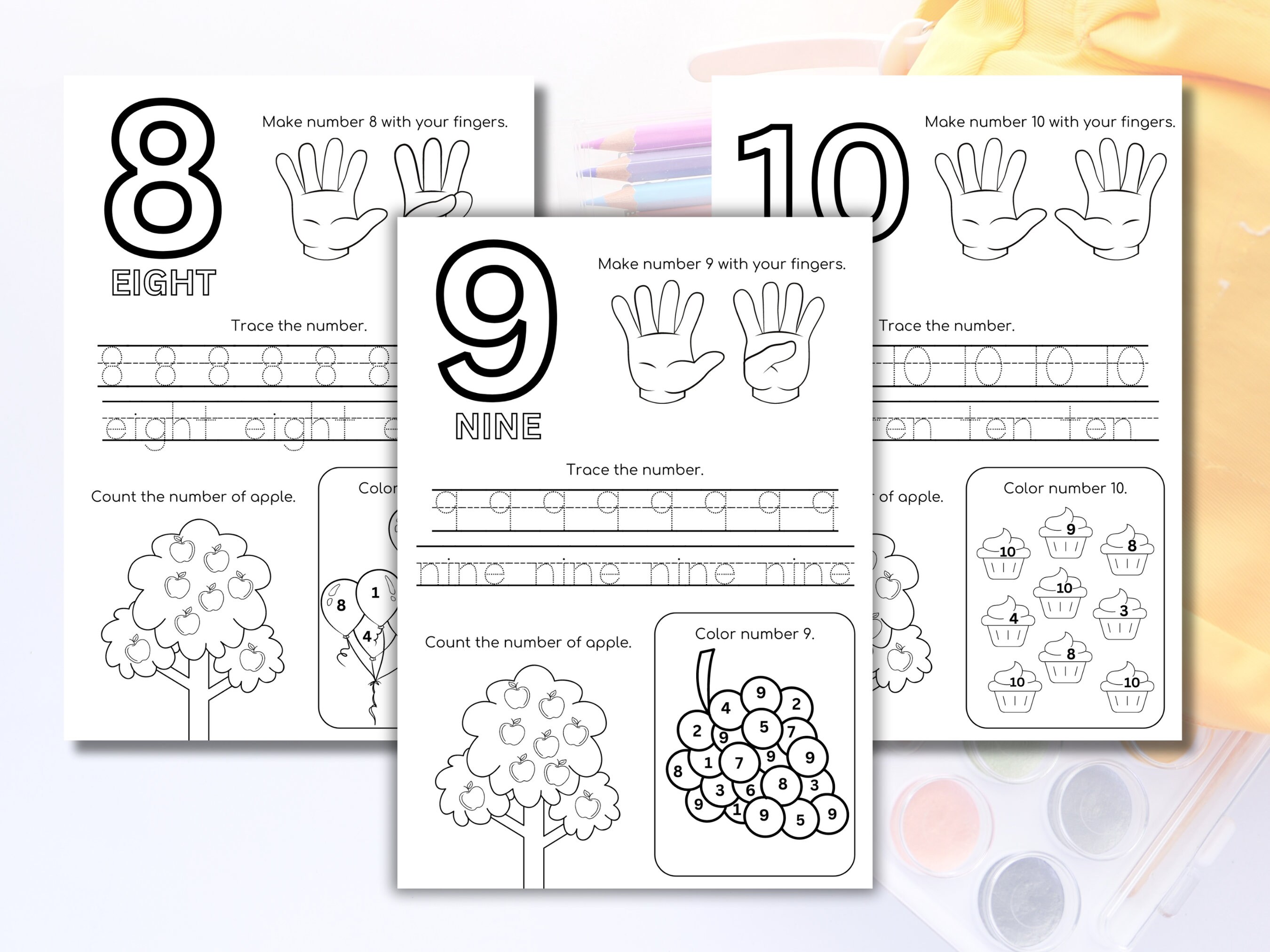Numbers Tracing Worksheets Kindergarten Printable Worksheet Preschool ...