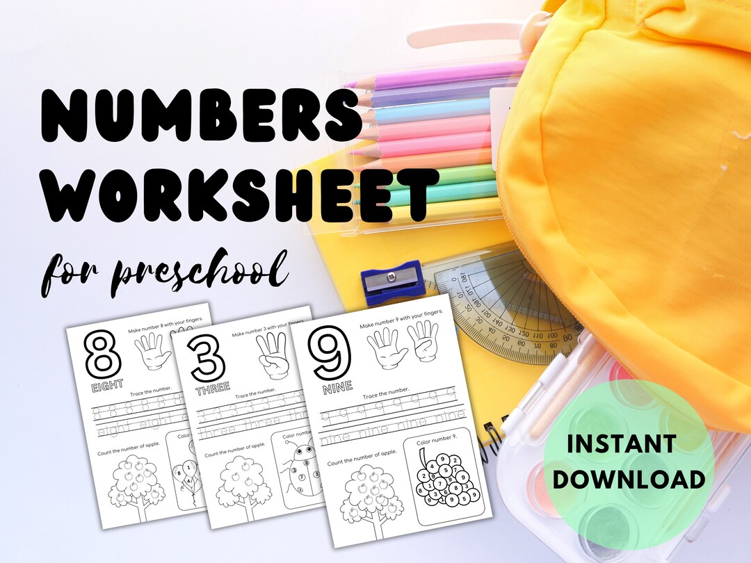 Numbers Tracing Worksheets Kindergarten Printable Worksheet Preschool ...