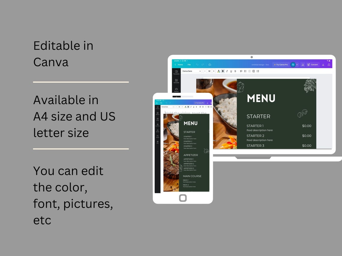Food Menu Template Restaurant Food Menu Business Menu Template Cafe ...