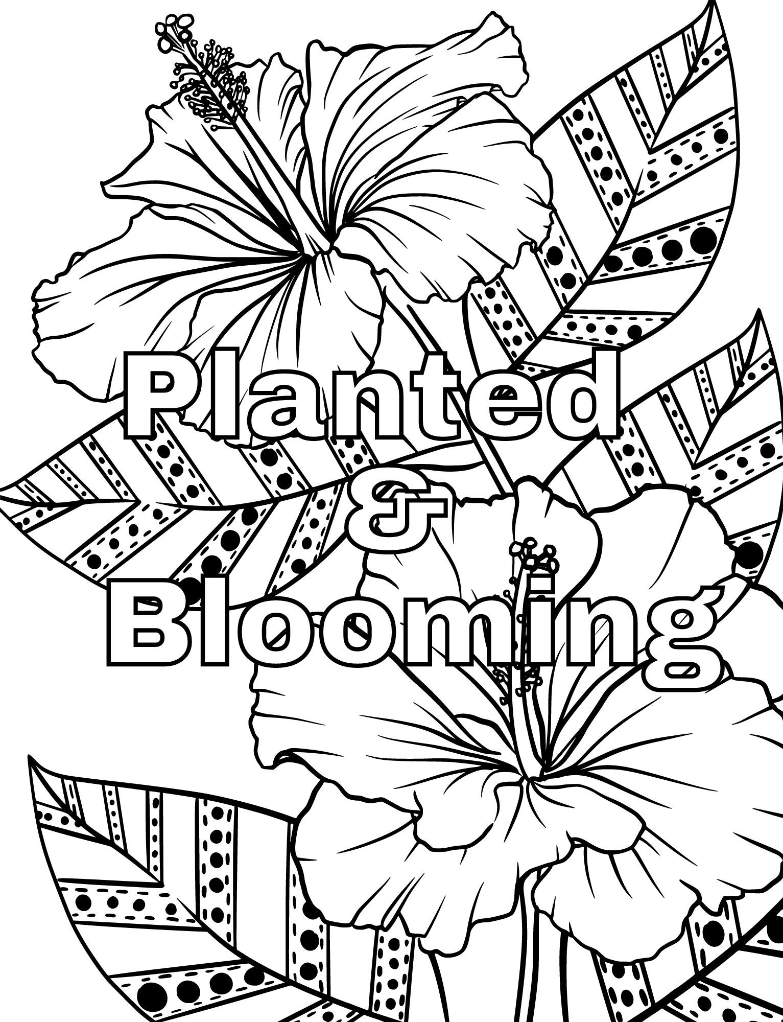 Planted & Blooming Adult Coloring Page - Etsy