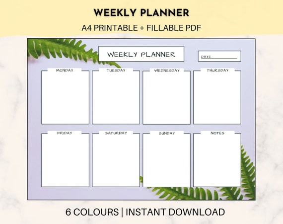 Student Planner Printable Weekly Schedule With A Beautiful Botanic