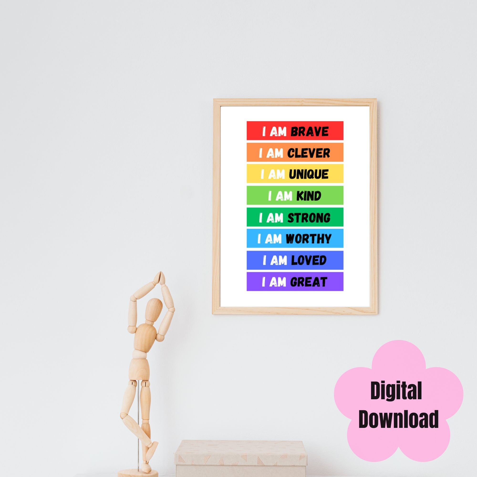 A Rainbow of Self-love Affirmation Printable Wall Art for Kids ...