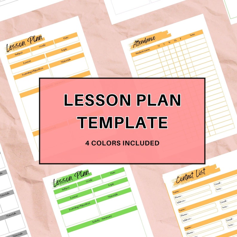 Simple Lesson Plan Template, Printable Lesson Planner | Daily, Weekly ...