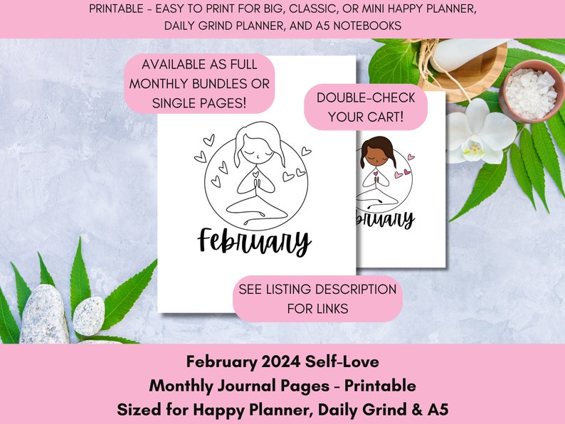 Self-love Journal Pages Self-love Themed Journal PRINTABLE Planner ...
