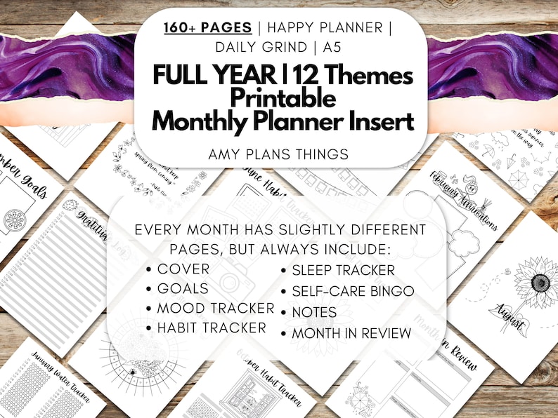 Themed Planner Inserts: Monthly Journal Spreads (digital Download) - Etsy