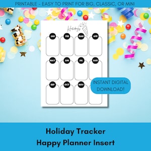 Holiday Tracker Printable: Happy Planner Insert (digital Download) - Etsy