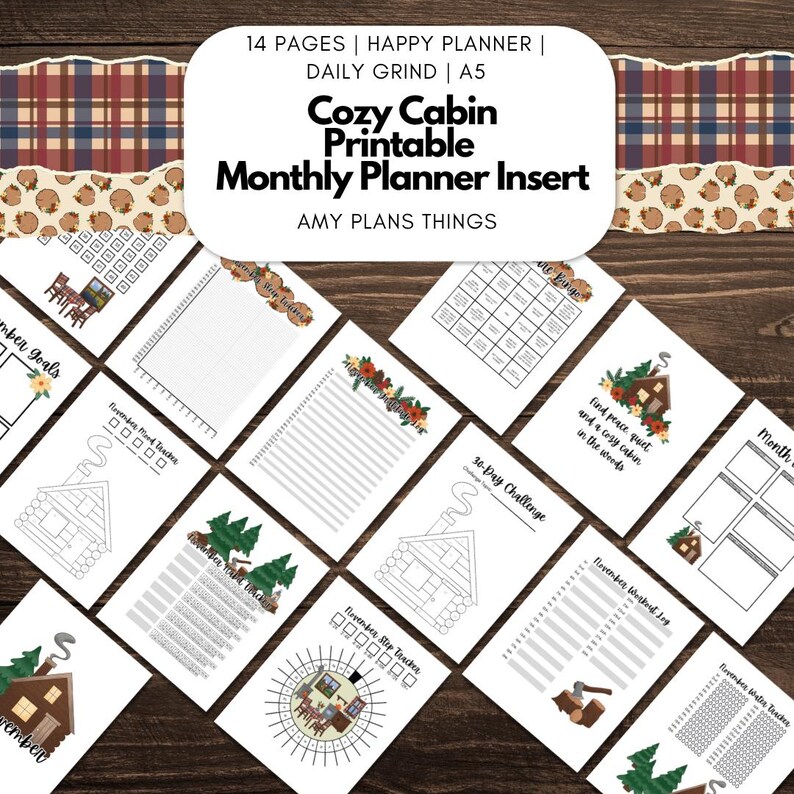 November 2025 Cozy Cabin Journal Insert: Colorful Planner Pages ...