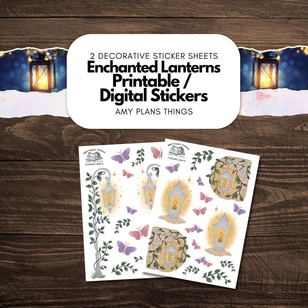 Enchanted Lanterns Stickers: Whimsical Planner Stickers (digital ...