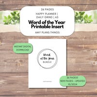 Custom Word of the Year Artwork, Personalized Motivational Print ...