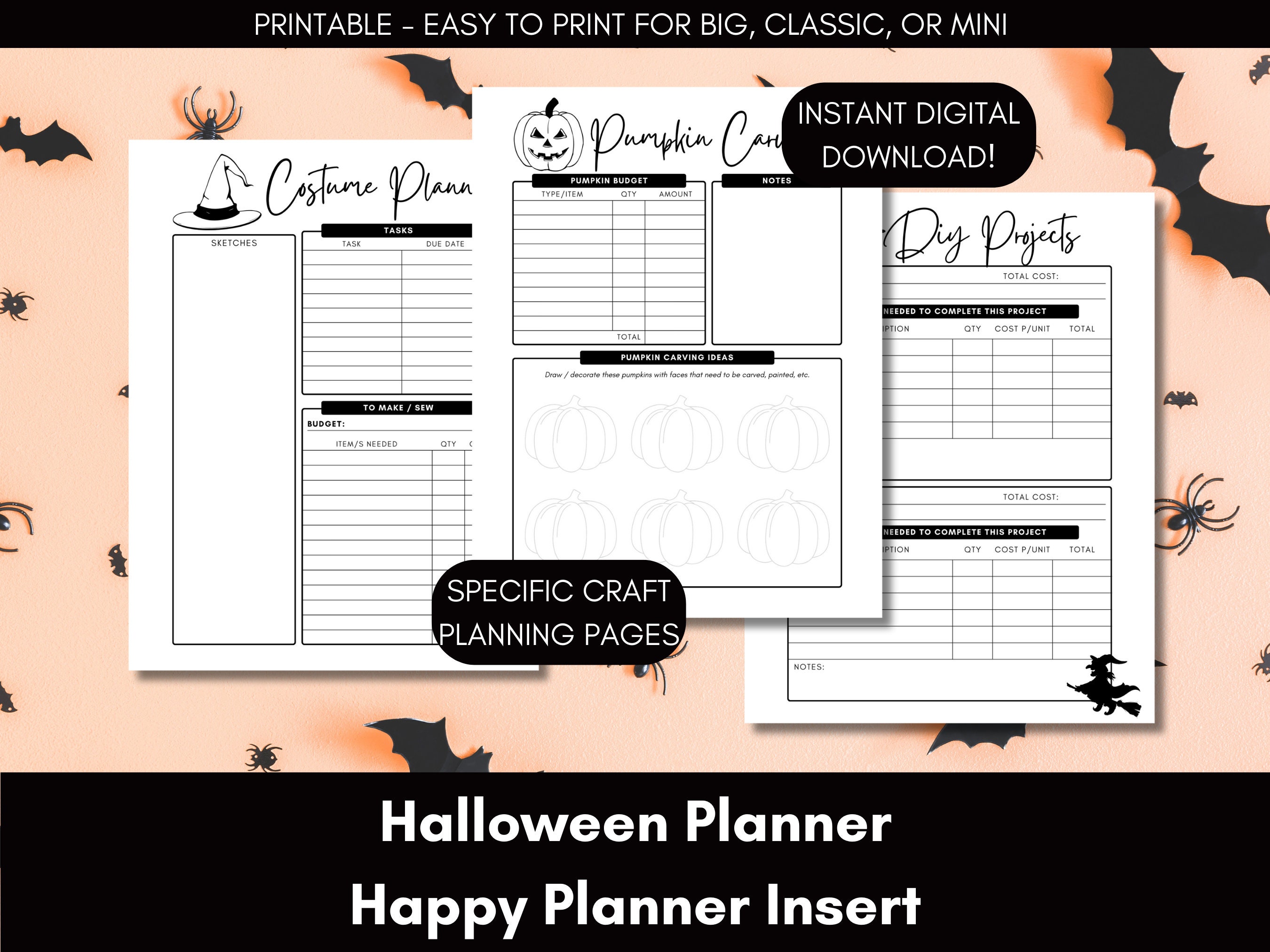 Halloween Planner Printable Halloween Party Planning Daily & Weekly ...