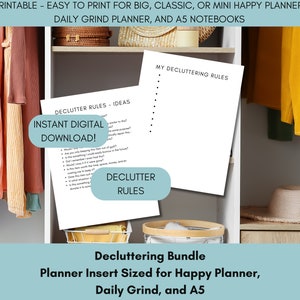 Decluttering Bundle PRINTABLE for Happy Planner, Daily Grind Planner ...