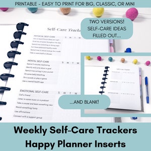 Weekly Self-care Tracker PRINTABLE Planner Insert for Happy Planner ...
