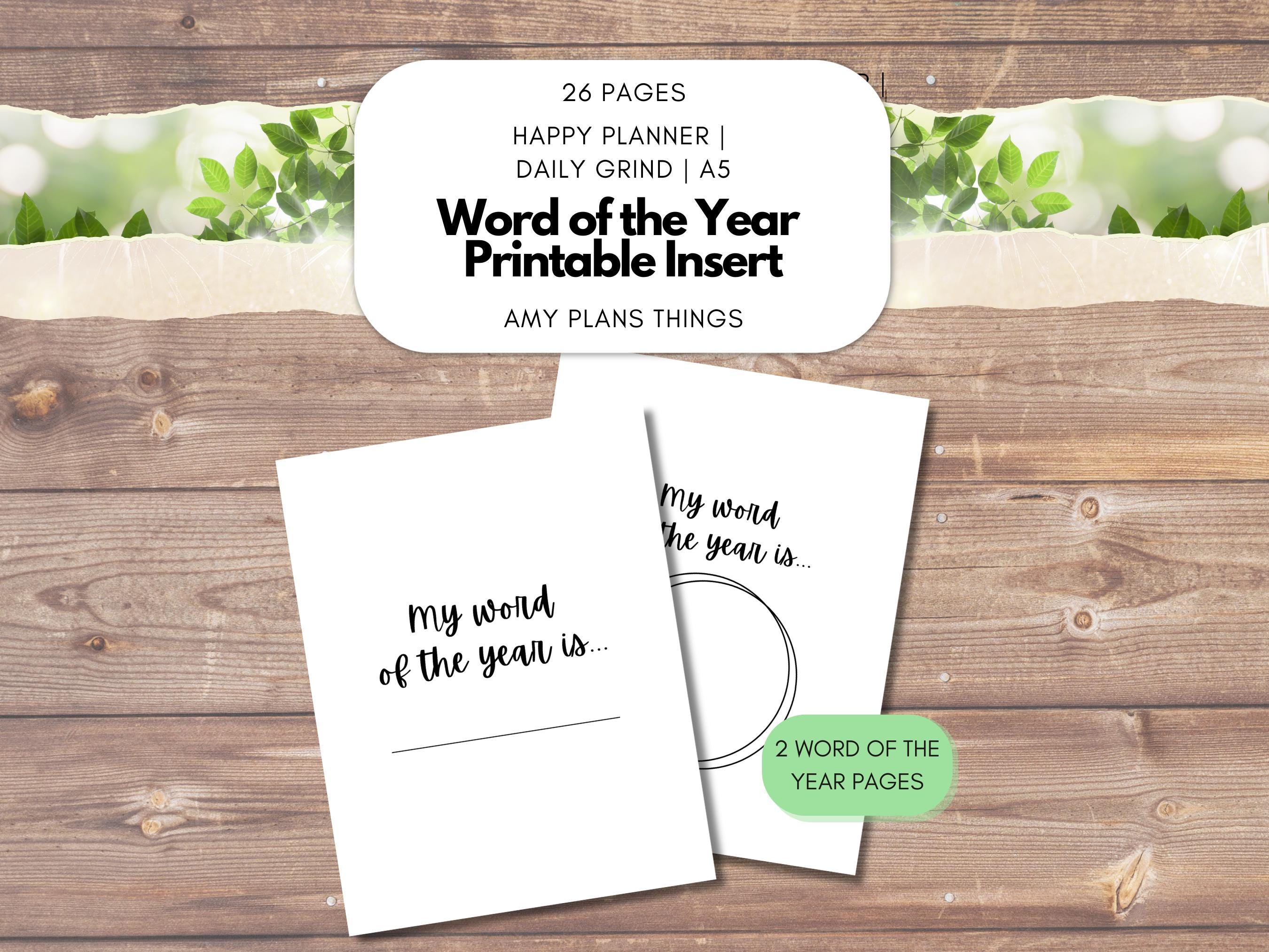 2026 Word of the Year Journal: Printable Planner Inserts (digital ...
