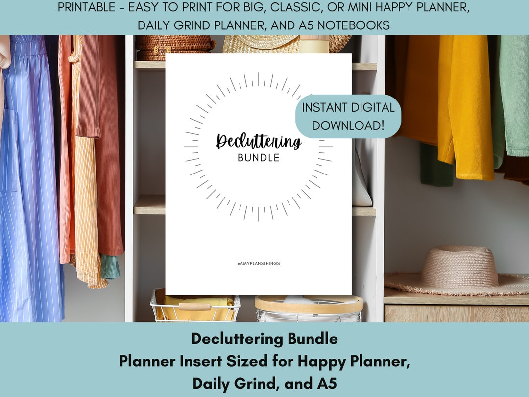 Decluttering Bundle PRINTABLE for Happy Planner, Daily Grind Planner ...