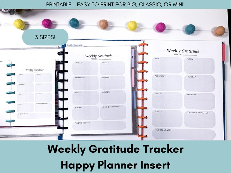 Gratitude Planner Page PRINTABLE Weekly Gratitude Tracking for Happy ...