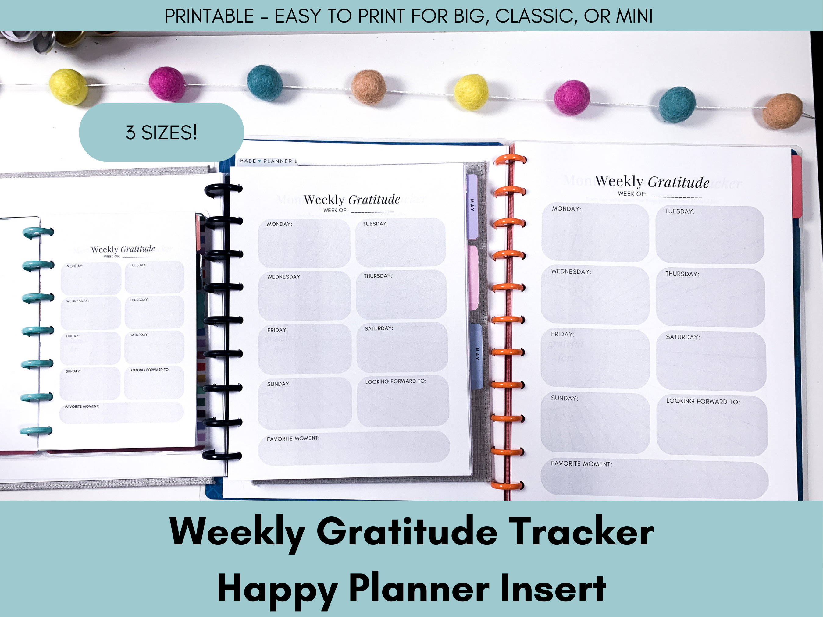 Gratitude Planner Page PRINTABLE Weekly Gratitude Tracking for Happy ...