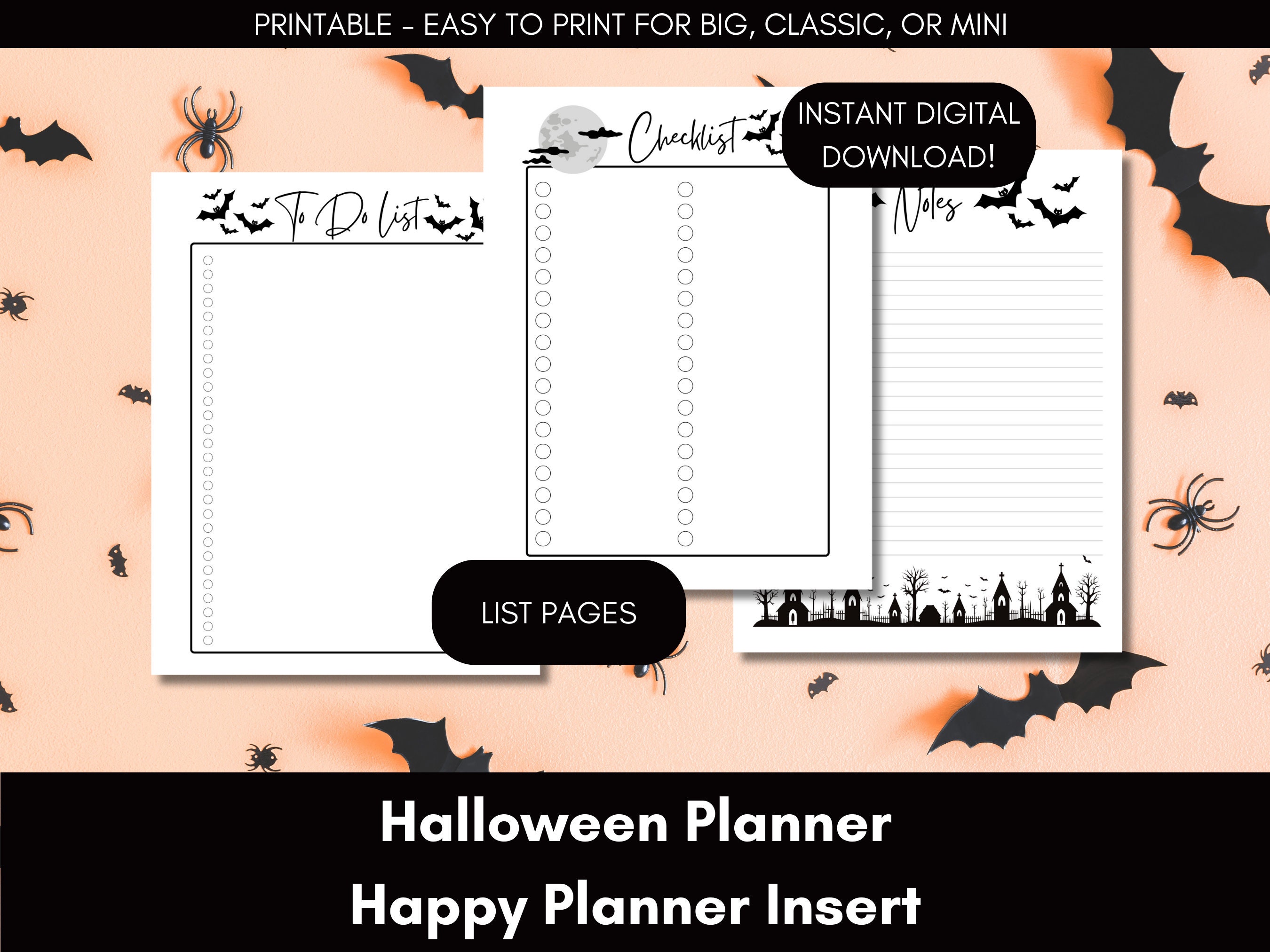 Halloween Planner Printable: Party Planning, Daily & Weekly Layouts ...
