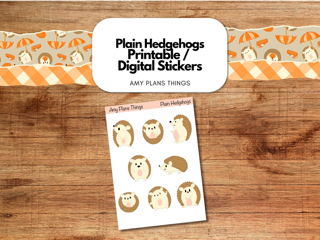 Printable Stickers - Hedgehog Theme | Digital Download Stickers ...