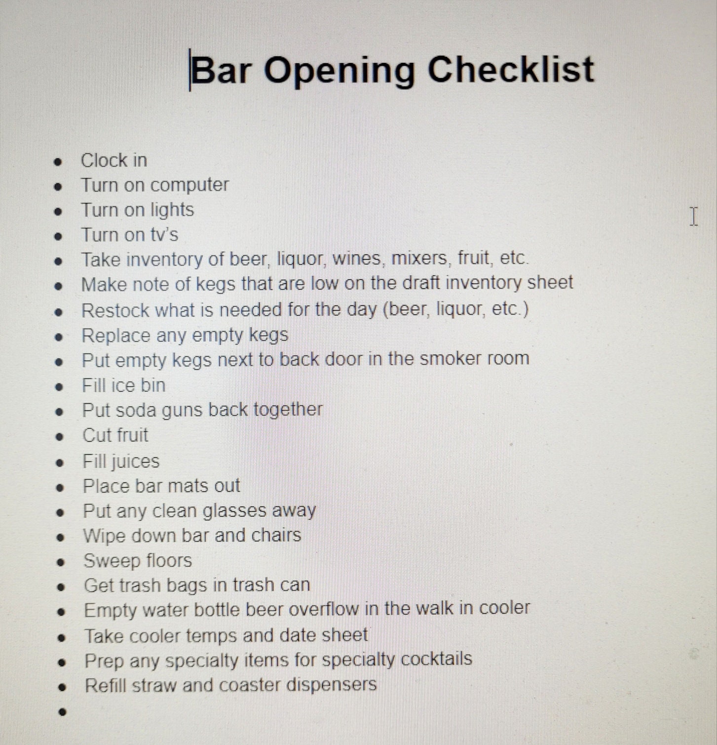 Restaurant Forms Opening and Closing - Etsy