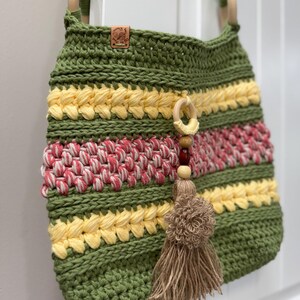 Boho Crochet Crossbody Bag: Handmade Cotton Purse With Tassel - Etsy