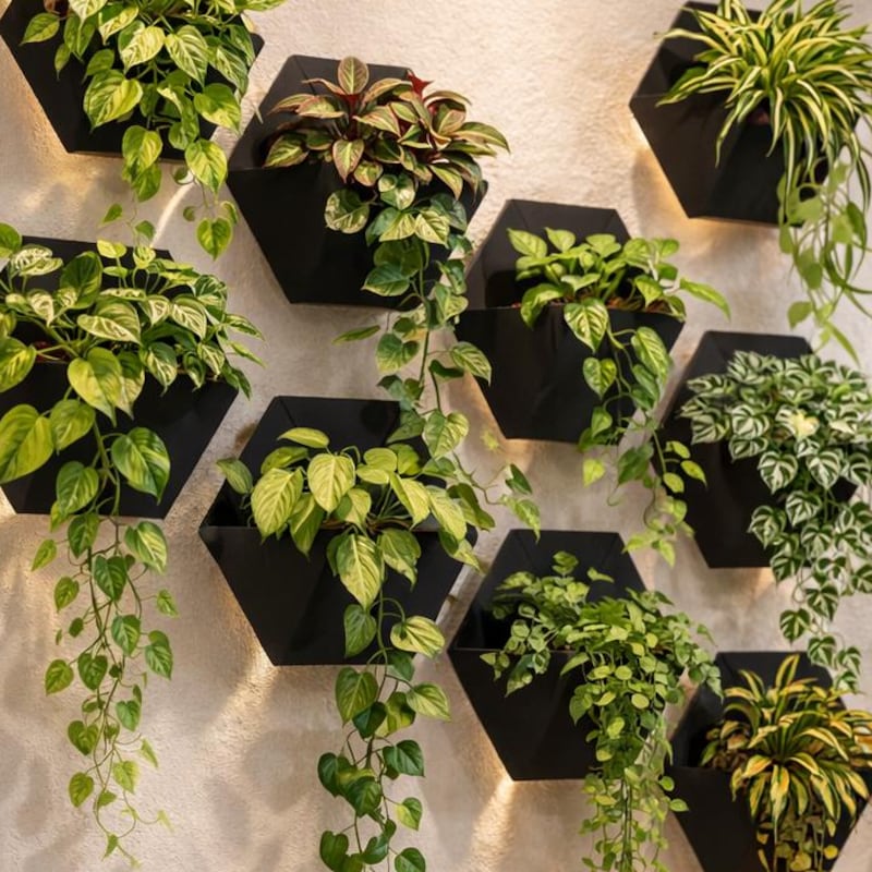 Grey Geometric Planter - Etsy
