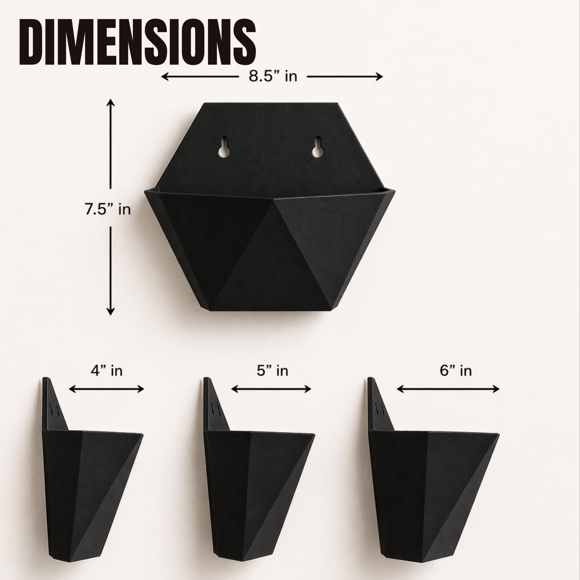 Modern Hexagon Wall Planter: Minimalist Geometric Plant Holder, Home ...