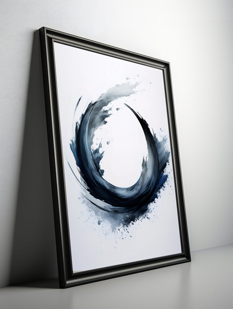 Zen Circle, Enso Circle, Enso Wave, Zen Wall Art, Neutral Abstract Art ...