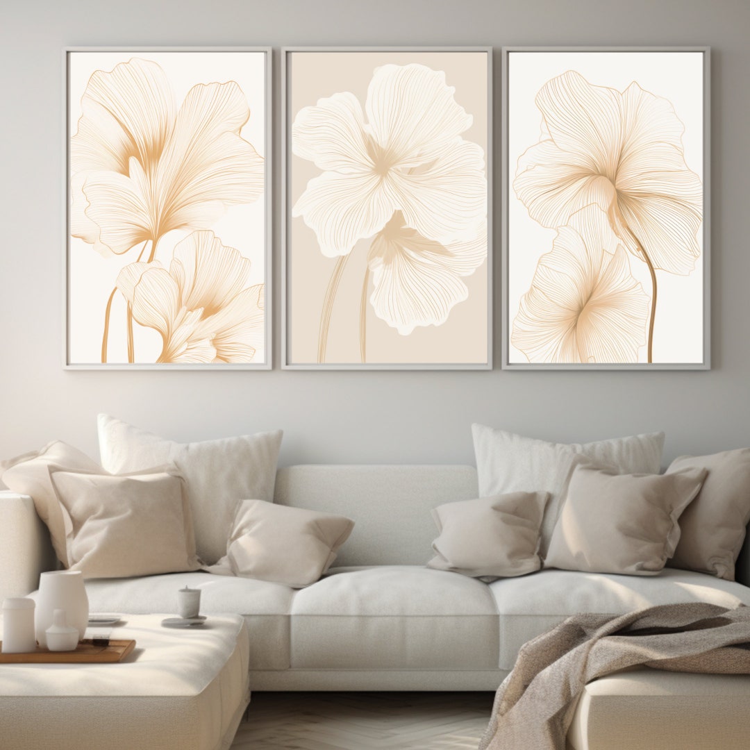 Floral Art Print Set of 3 Posters Botanical Painting - Etsy