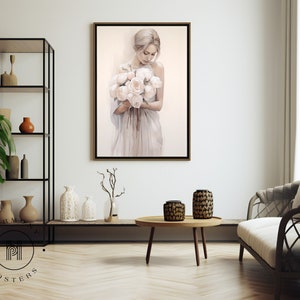 Beautiful Woman Print, Female Print, Gift Idea, Woman Standing With ...