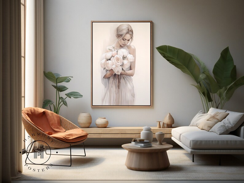 Beautiful Woman Print, Female Print, Gift Idea, Woman Standing With ...