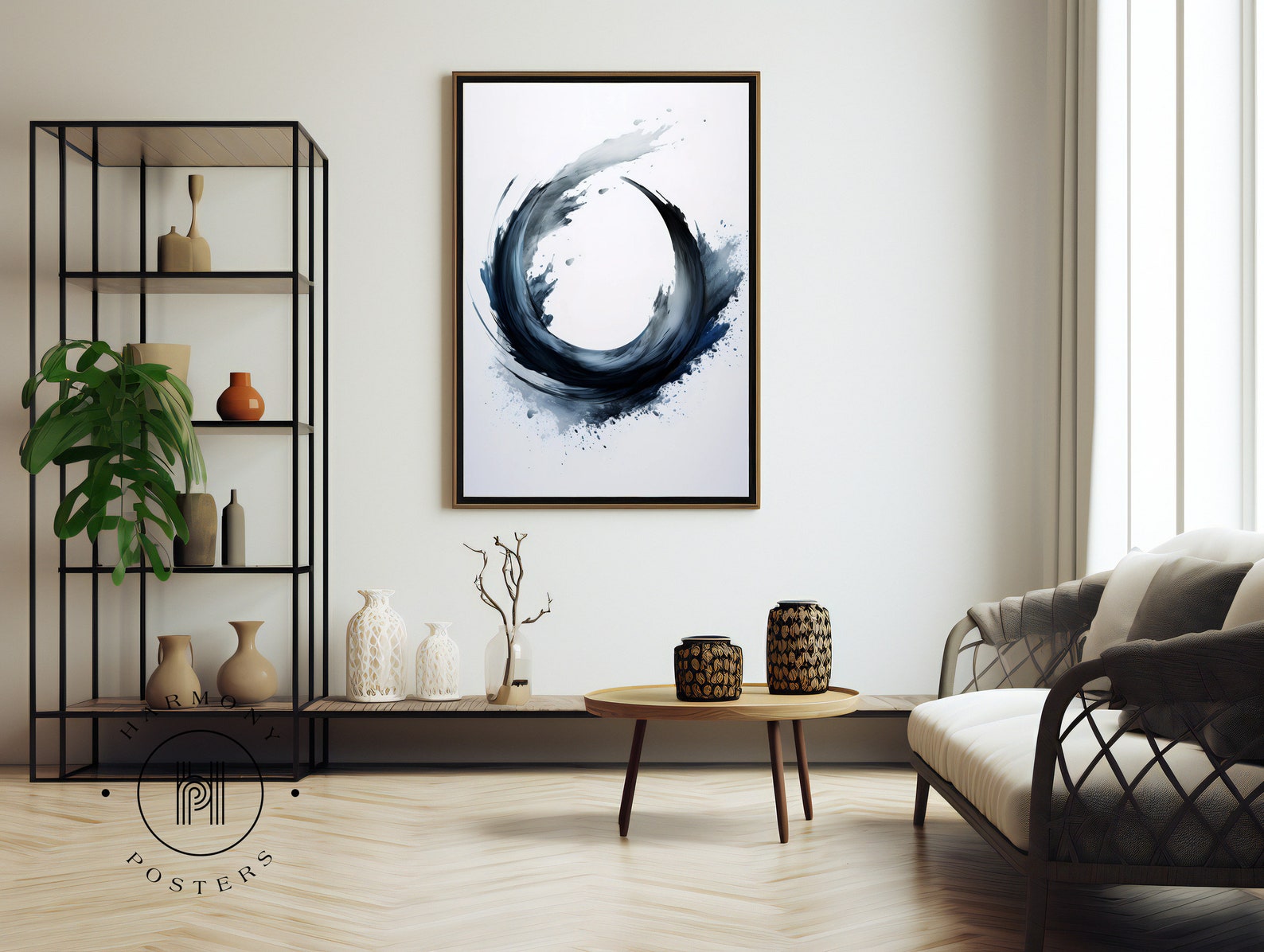 Zen Circle, Enso Circle, Enso Wave, Zen Wall Art, Neutral Abstract Art, Japandi Print, Home ...