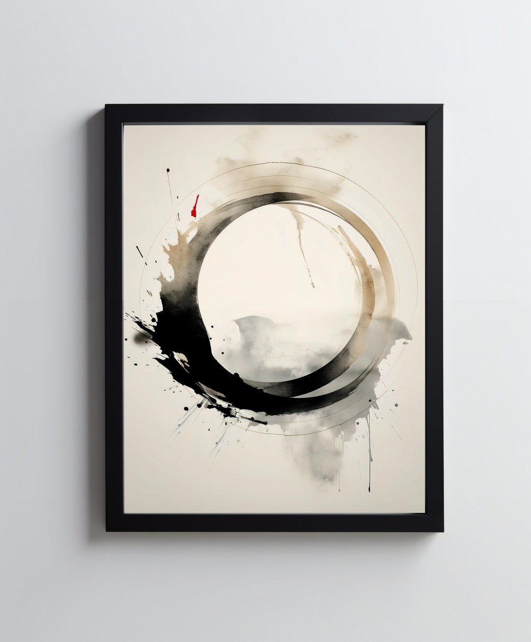 Zen Circle, Enso Circle, Enso Wave, Zen Wall Art, Neutral Abstract Art, Japandi Print, Home ...