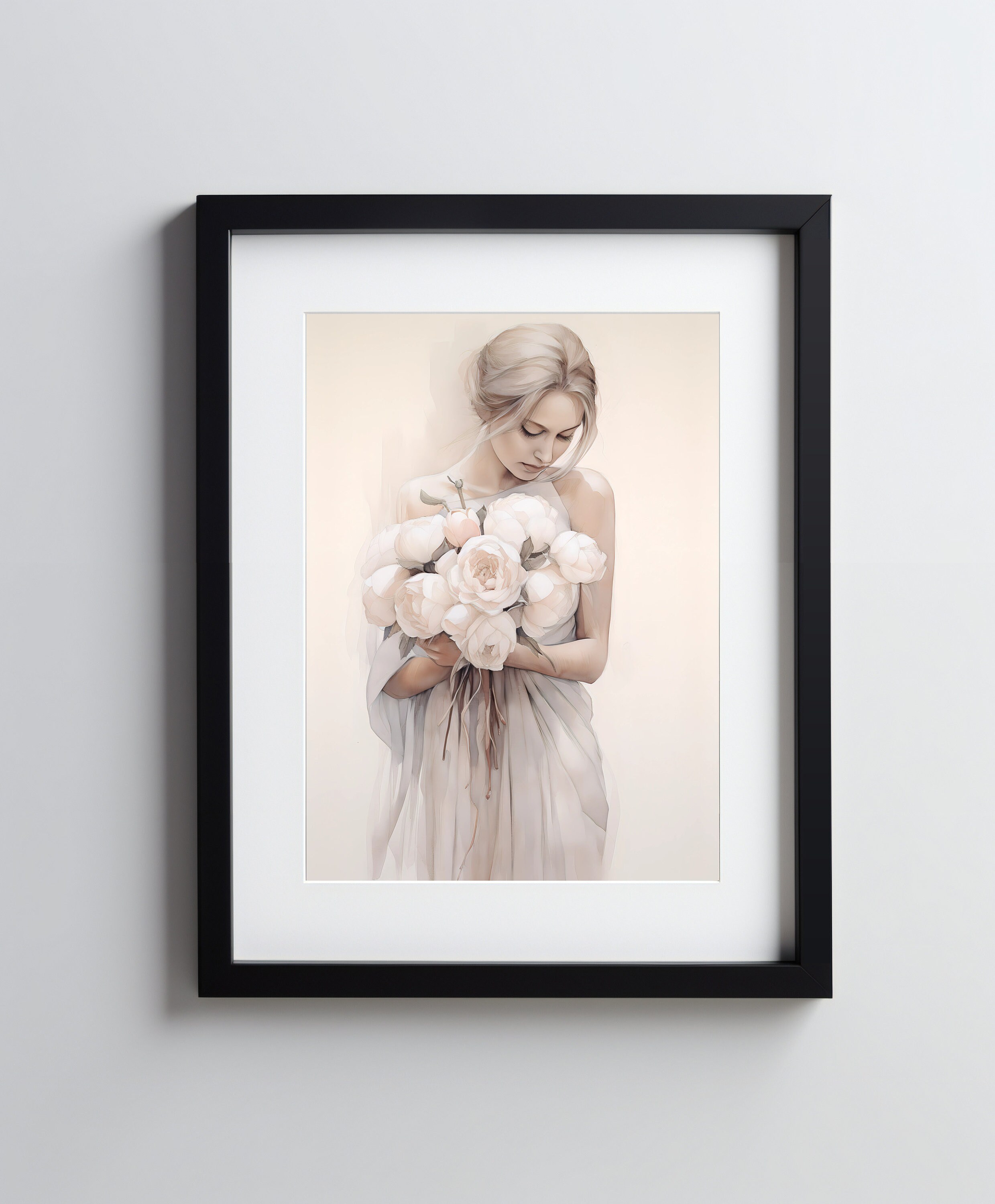 Beautiful Woman Print, Female Print, Gift Idea, Woman Standing With ...