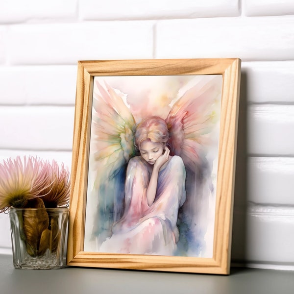 Watercolor Angel - Etsy