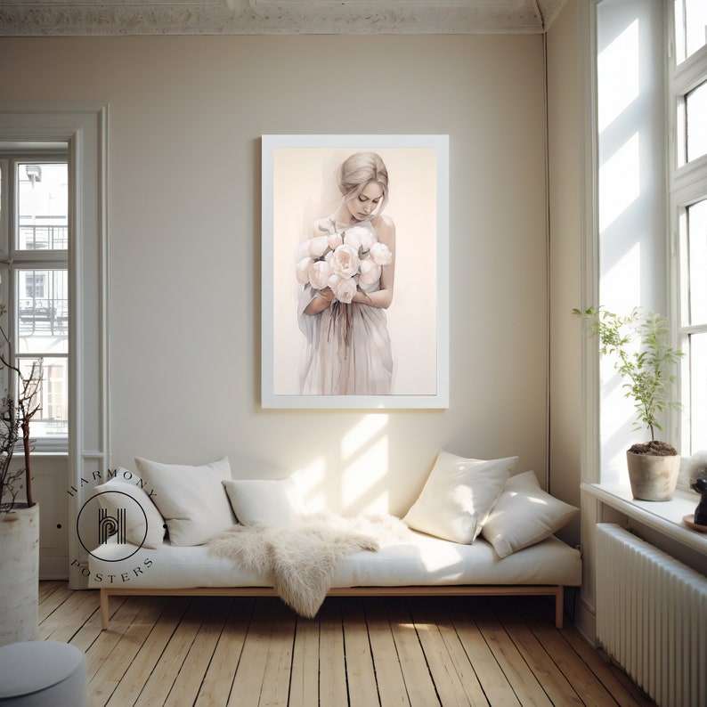 Beautiful Woman Print, Female Print, Gift Idea, Woman Standing With ...
