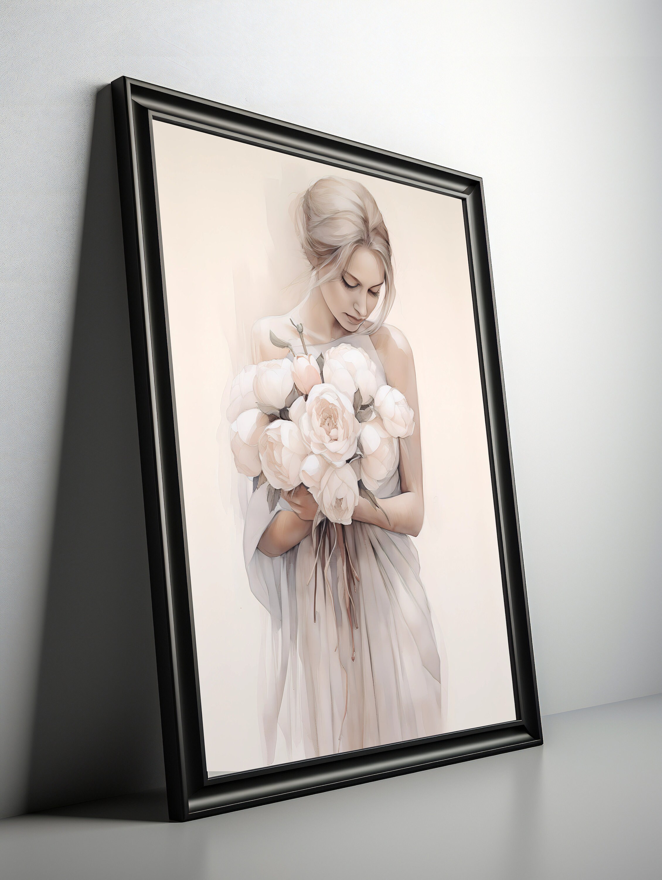 Beautiful Woman Print, Female Print, Gift Idea, Woman Standing With ...