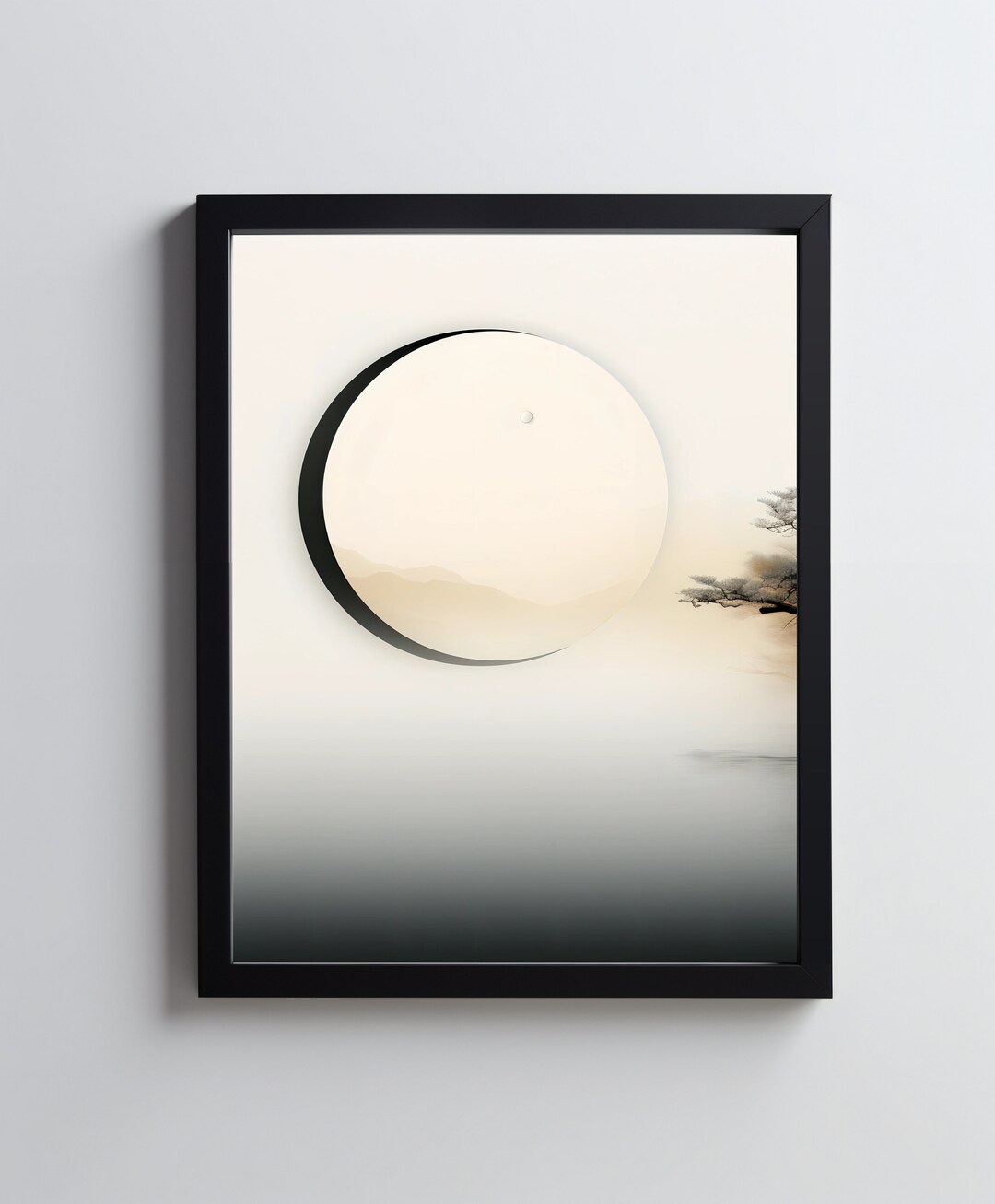 Zen Circle, Enso Circle, Enso Wave, Zen Wall Art, Neutral Abstract Art ...