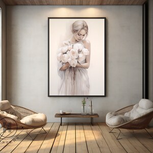 Beautiful Woman Print, Female Print, Gift Idea, Woman Standing With ...