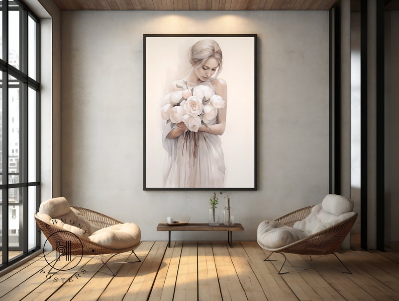 Beautiful Woman Print, Female Print, Gift Idea, Woman Standing With ...