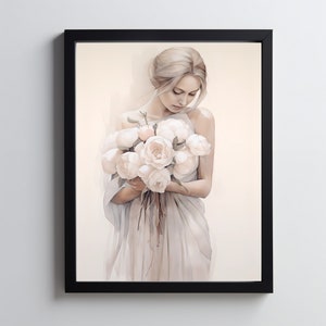 Beautiful Woman Print, Female Print, Gift Idea, Woman Standing With ...