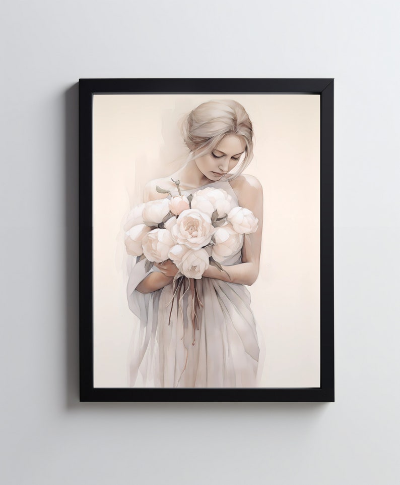 Beautiful Woman Print, Female Print, Gift Idea, Woman Standing With ...