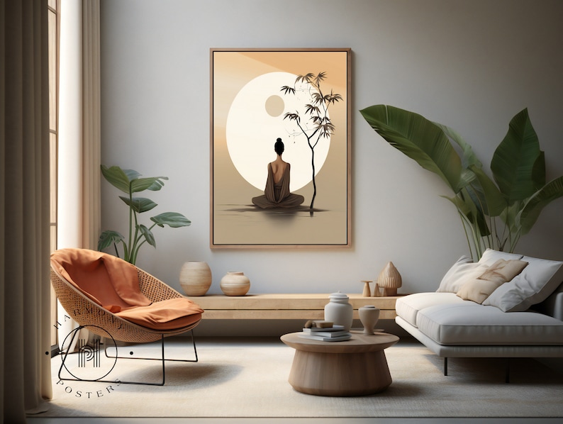 Zen Wall Art, Neutral Abstract Art, Meditation, Serenity, Japandi Print ...