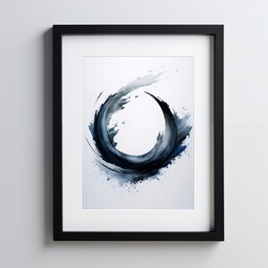 Zen Circle, Enso Circle, Enso Wave, Zen Wall Art, Neutral Abstract Art ...