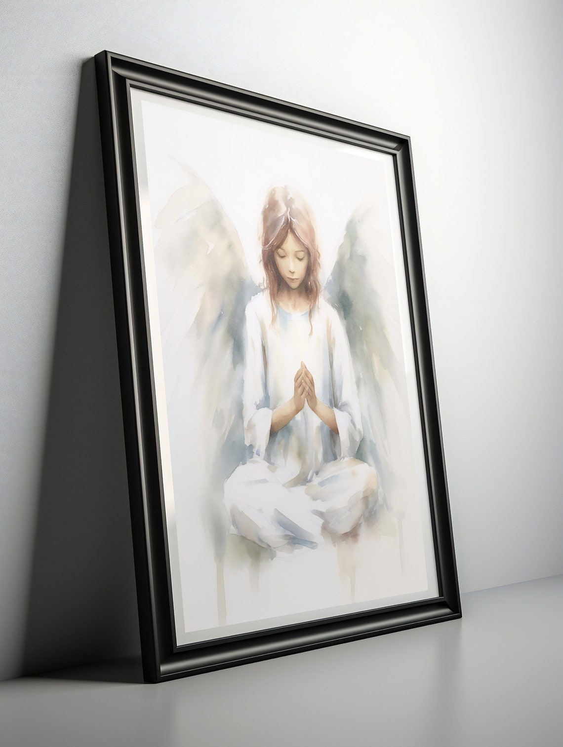 Praying Angel Print, Guardian Angel Poster, Watercolor Guardian Angel ...